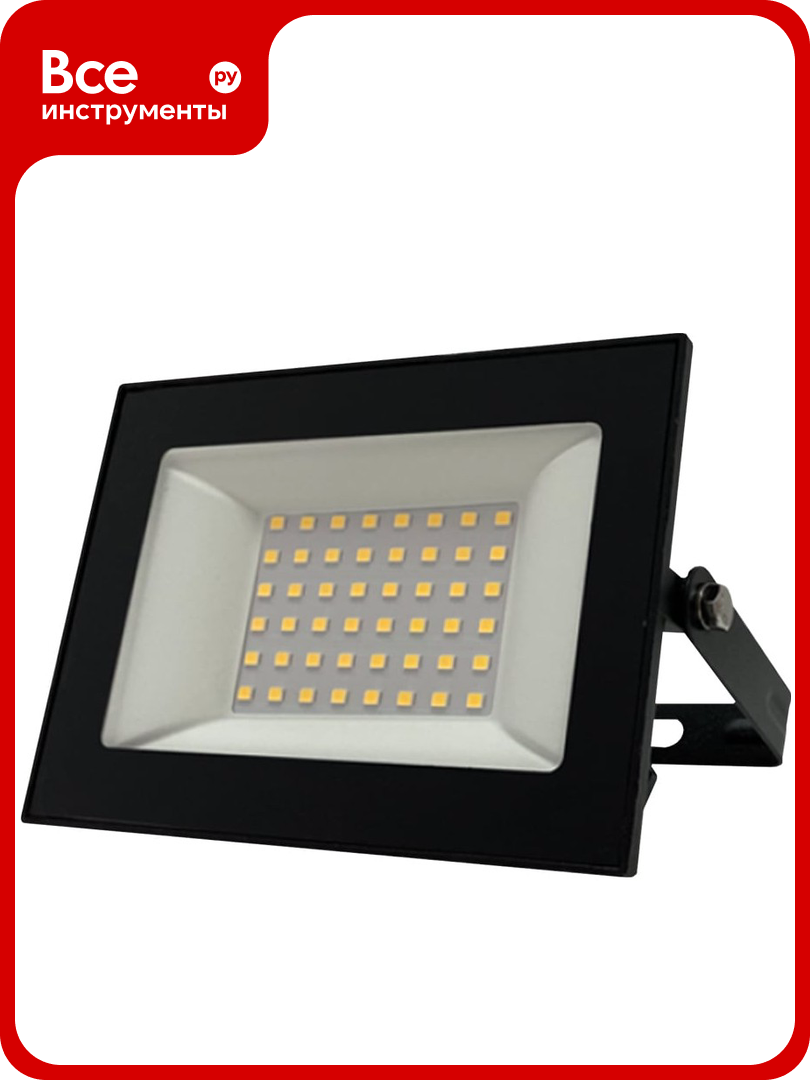 Прожектор FL-LED Light-PAD 50W Black 6400К 5000Лм 50Вт AC220-240В 145x112x30мм 270г 616081