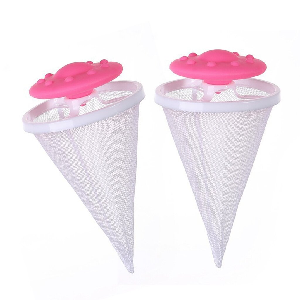 2 фильтра для бытовой стиральной машины с плавающими мешками из сетки для обеззараживания-розовый