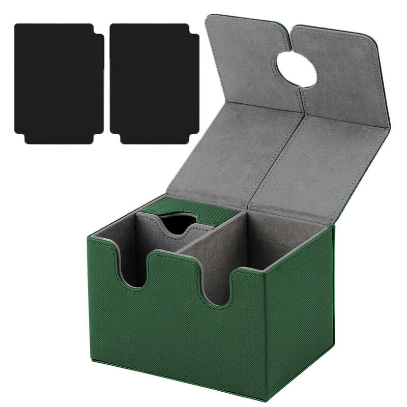 Коробка для хранения карт Commander с двойными рукавами, 160+ портативная коробка для карт из PU кожи, коробка для колоды, коробка для карточной игры Mtg