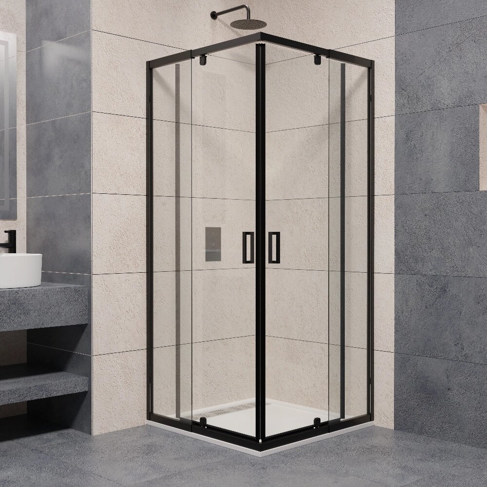 Душевой уголок RGW Passage PA-038B 80x80x195 профиль черный, стекло прозрачное