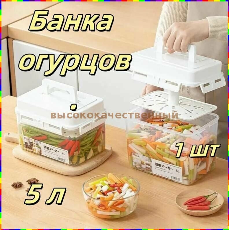 5-литровый контейнер для засолки овощей с гнёздом и прессом
