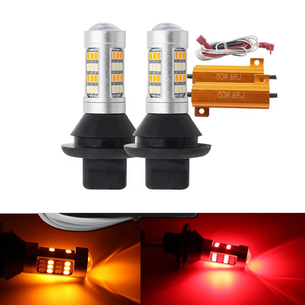 Ba15s BAU15S 1156 p21w s25 42 светодиода T20 W21W WY21W 7440 дневные BAU15S 1156, Red and Amber
