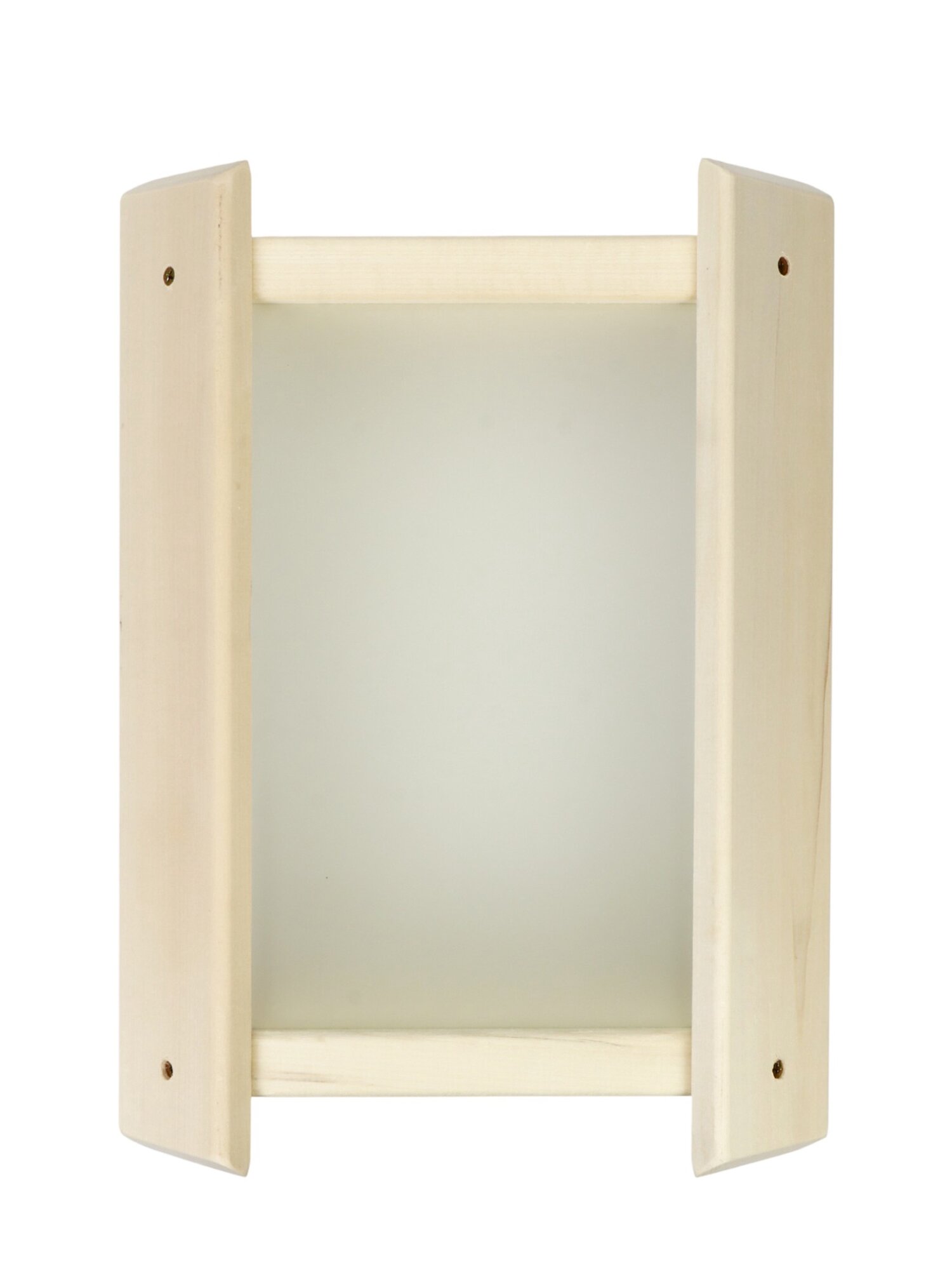 Абажур для бани и сауны, дерево, с настенный, угловой, со вставкой из белого стекла, «Добропаровъ»