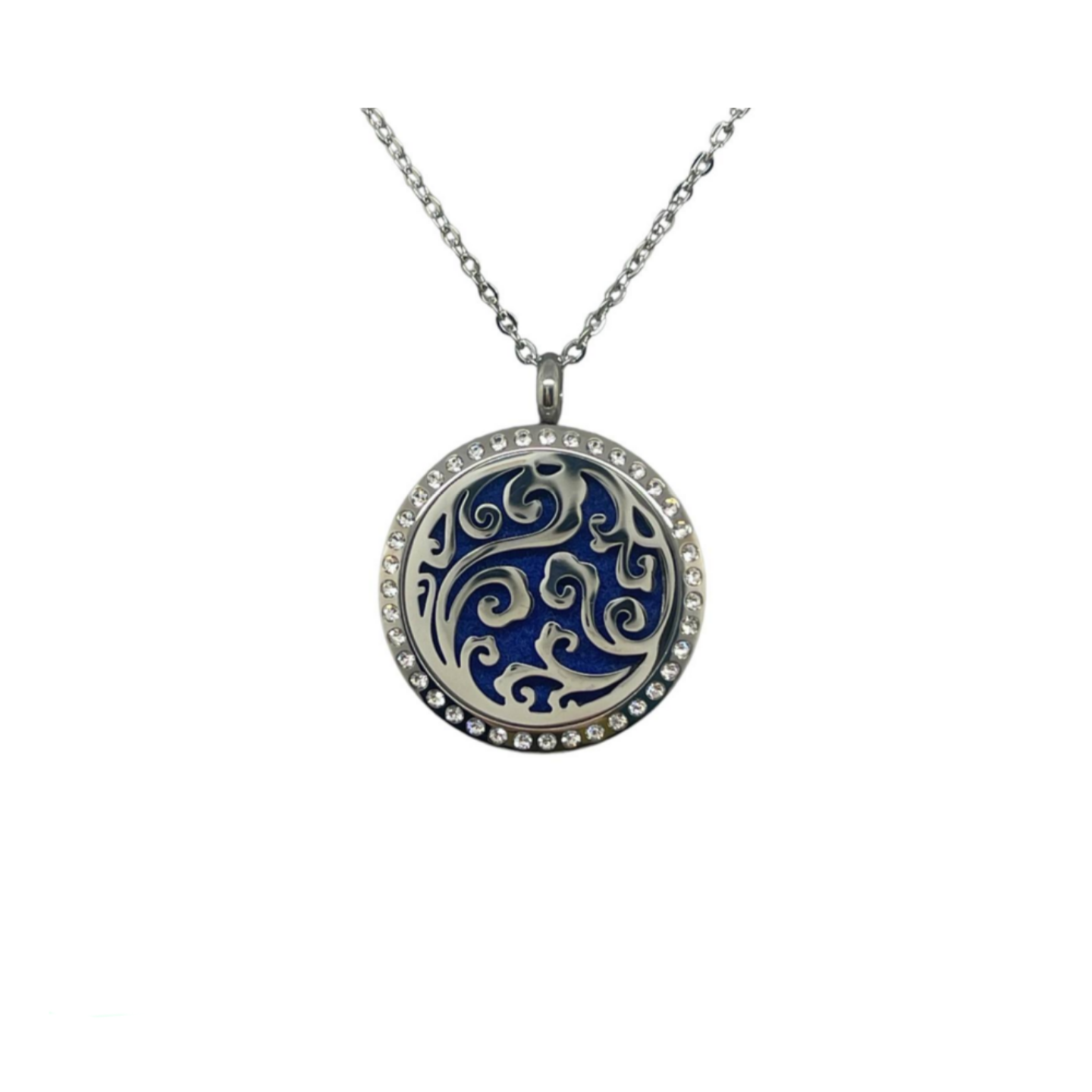 Аромакулон для эфирных масел, круглый, диаметр 30 мм, из титановой стали 316L + цепочка 60см + 3 фетровых вкладыша. Вариант 5