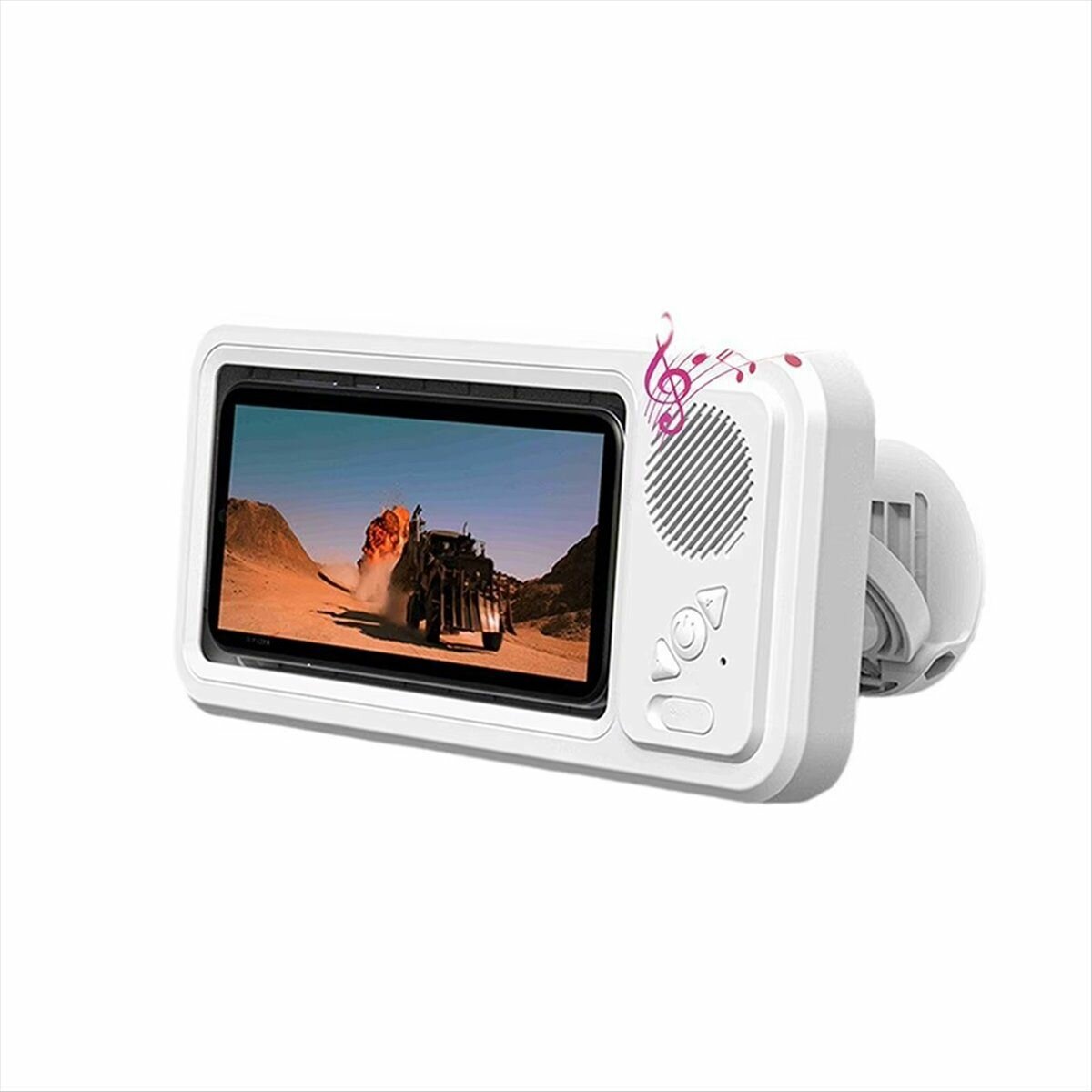 Держатель для телефона в душевой кабине со встроенным Bluetooth-динамиком, водонепроницаемый (IPX4), с защитой от запотевания, сенсорным экраном, настенное крепление для душа и ванной комнаты, белый.