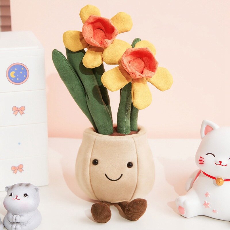 Желе тюльпан цветок нарцисса в горшке ромашка монстера букет украшения спальня девушка подарок партия сказочный