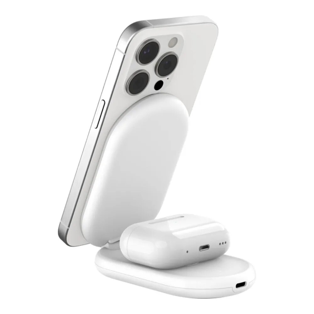 Магнитное складное беспроводное зарядное устройство BELKIN 2-в-1 с Qi2 15 Вт WIZ028