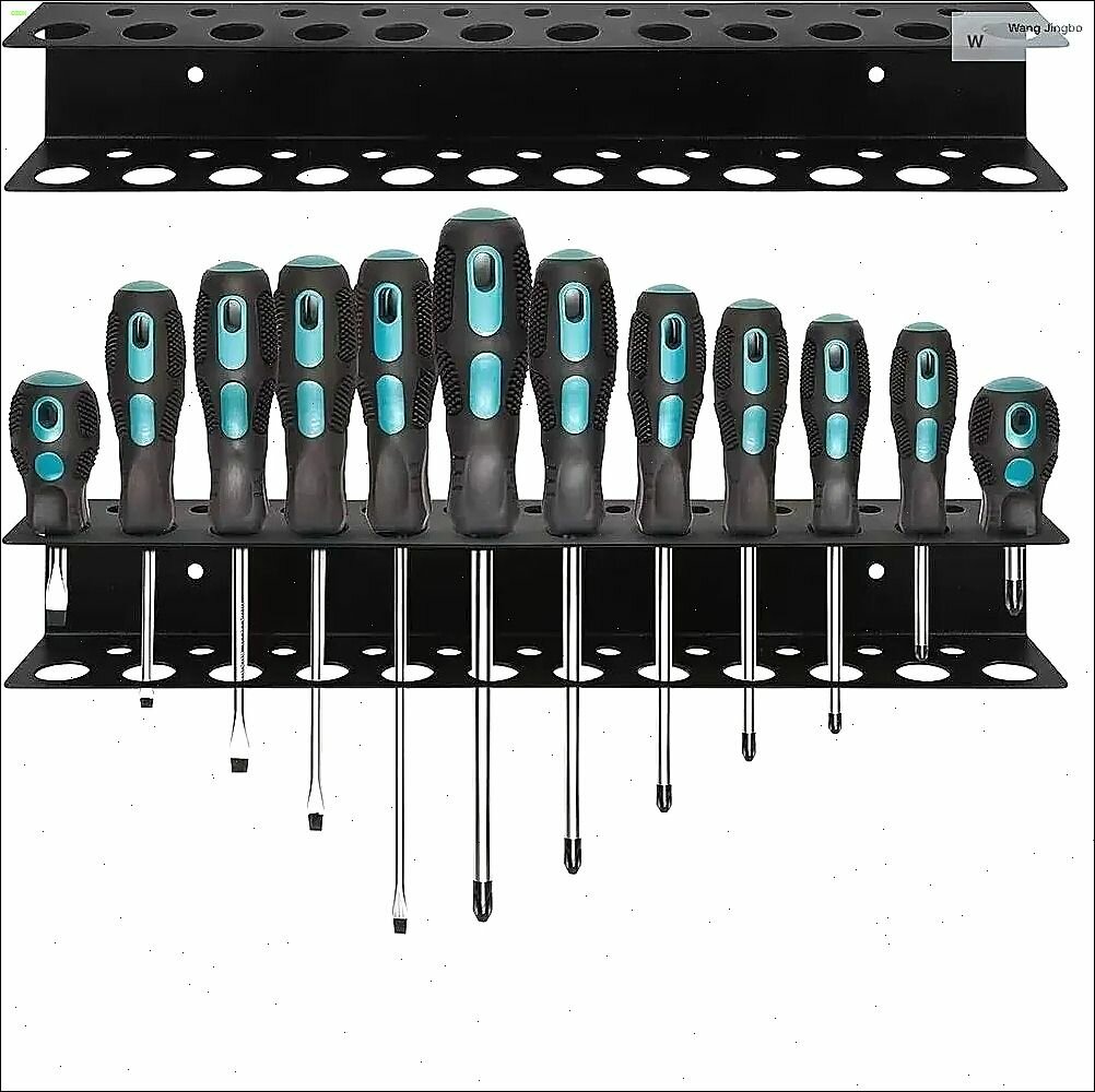 19-отверстный органайзер для отверток, настенный держатель для инструментов, хранение шестигранных и крестовых отверток, плоскогубцев и ключей