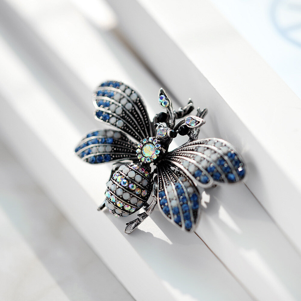 2026 Производитель Индивидуальный Ретро Инкрустированный Алмазный Брошка В виде Пчелы Полный Стразовый Значок Трансграничный Внешний Торговля Аксессуары для Женщин