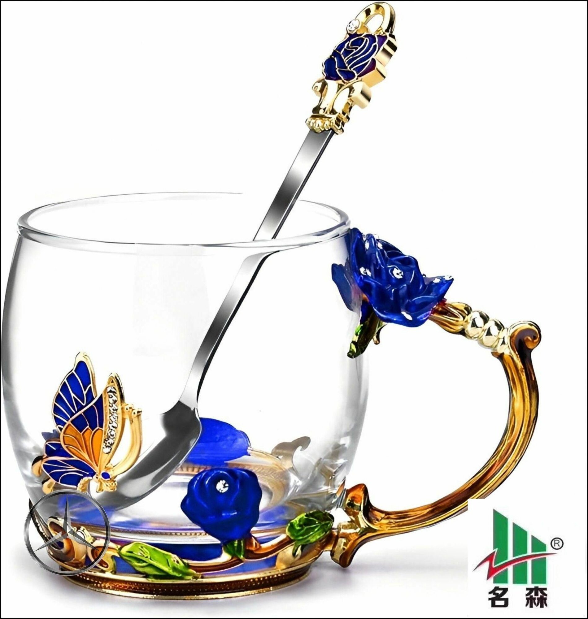 Эксклюзивная кофейная кружка из стекла с эмалью, изысканный презент для женщин и мам к Дню матери и Валентину.