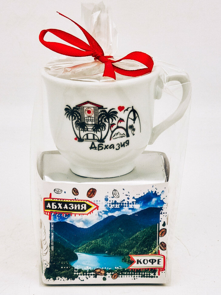 Кофе 100гр Абхазия с кружкой мини и лукумом