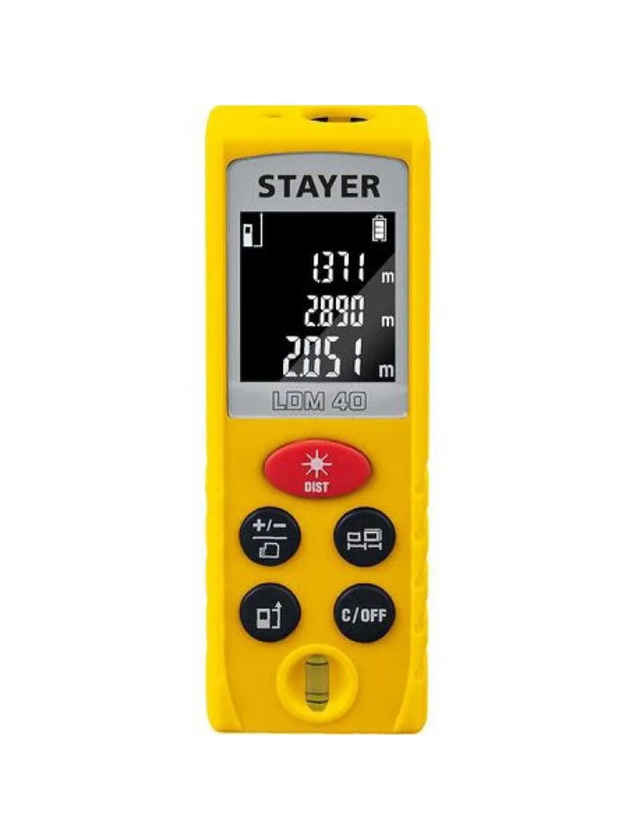 Дальномер STAYER Professional LDM-40, лазерный, до 40 м, точность 2 мм, желтый