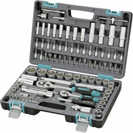 Набор инструментов, 1/2", 1/4", CrV, пластиковый кейс 94 предмета Stels (14106)