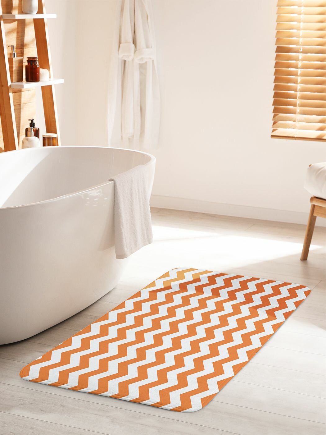 Коврик для ванной комнаты и туалета противоскользящий "Классические зигзаги" 60х100 см, JoyArty
