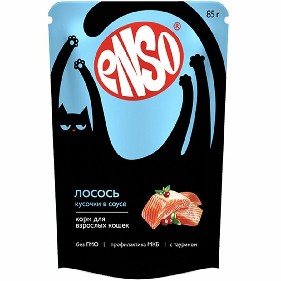 Корм для кошек влажный Enso 24 пакетика пауч Лосось