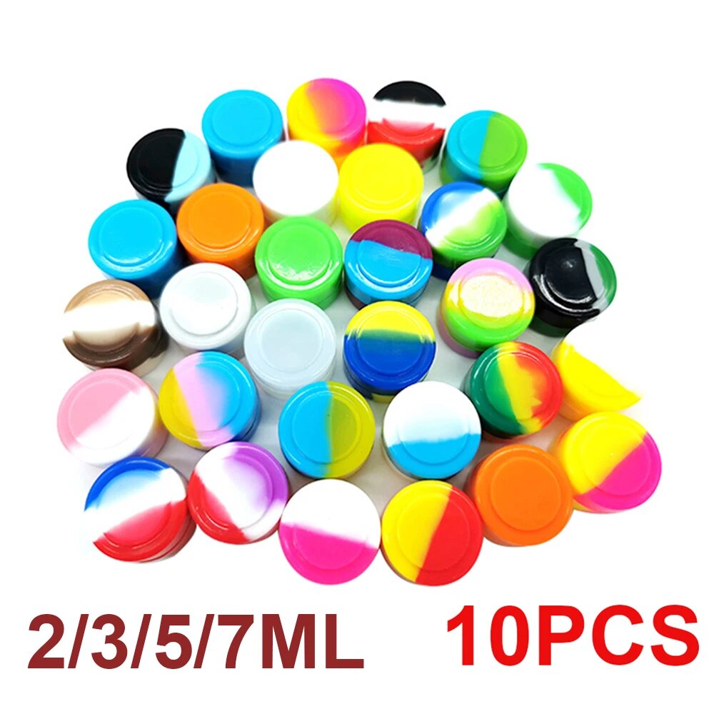 Набор контейнеров силиконовых 10 шт, цвет: 10PCS 7ML Mixed