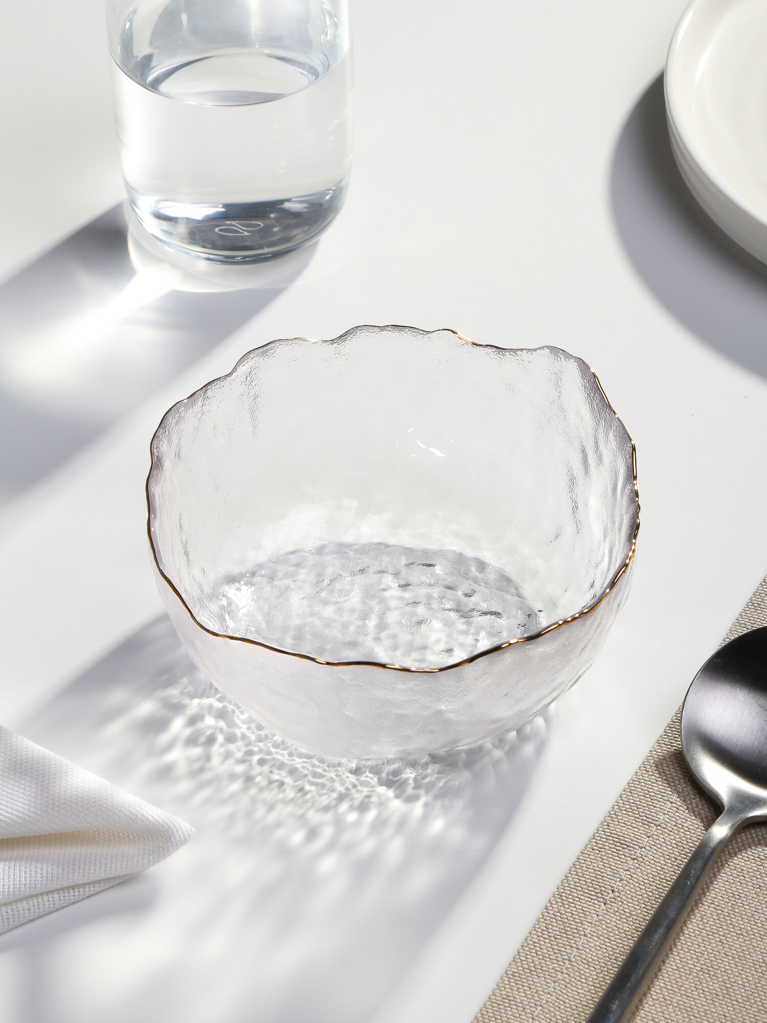 Салатник стекло, круглый, 13х6 см, 0.3 л, отвод золотом, Алмаз, Y6-10089