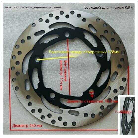 Тормозные диски, Дисковый тормозной диск для мотоцикла Диск тормозной 230/110/6.5 мм