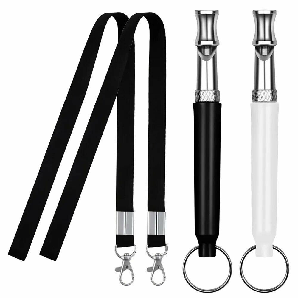 Набор свистков для дрессировки собак, ультразвуковой свисток, 2 шт. (черный и белый)