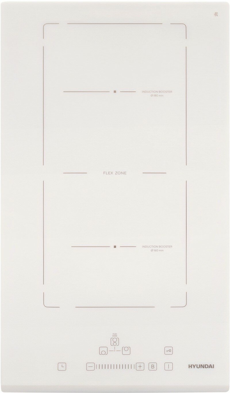 Индукционная варочная панель Hyundai HHI 3772 WG, конфорок: 2 шт, независимая, белый