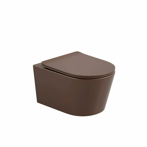 Унитаз подвесной Sapbox Lumara 1124C1-MDB Rimless матовый темно-коричневый, 36х53х38,5 см.