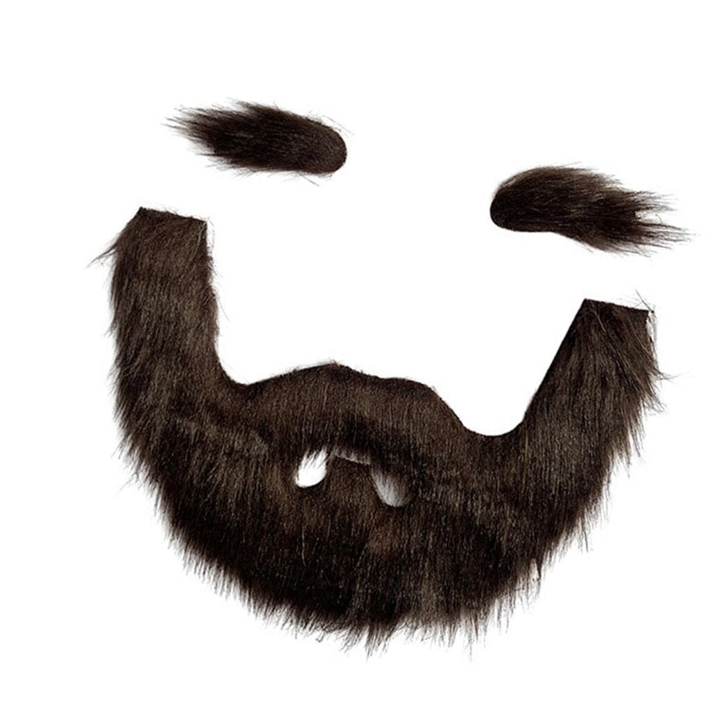 Забавные накладные брови с бородой-коричневые