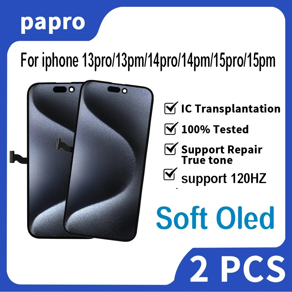 2 OLED дисплея для iPhone 15 Pro 120 Гц (2шт)