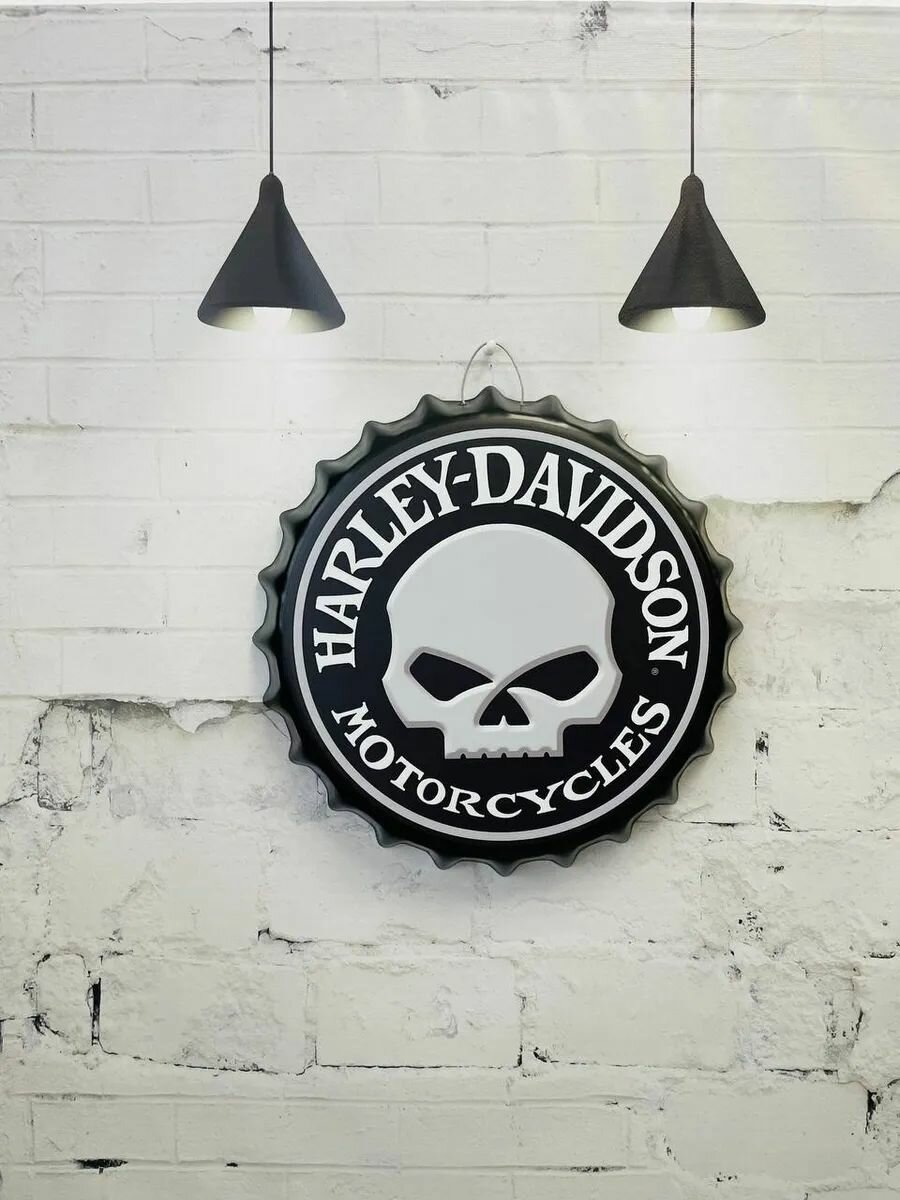 Декор на стену пробка пивная Harley-Davidson
