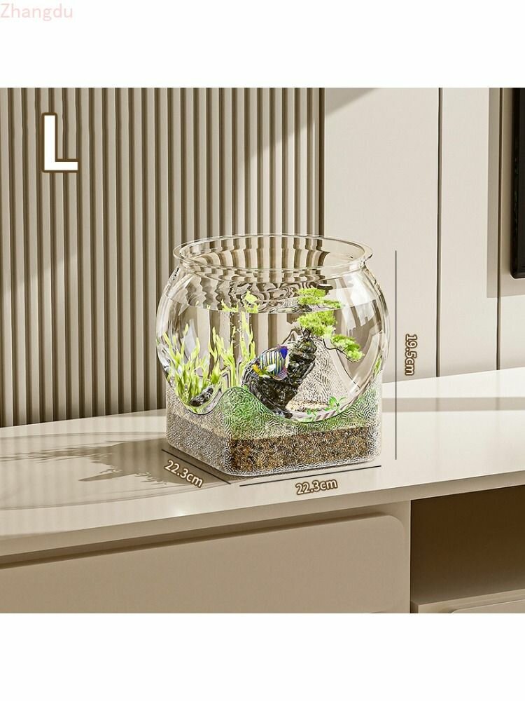 Прозрачный аквариум для рыб, декорация для аквариума, круглая прозрачная пластиковая ваза-шар