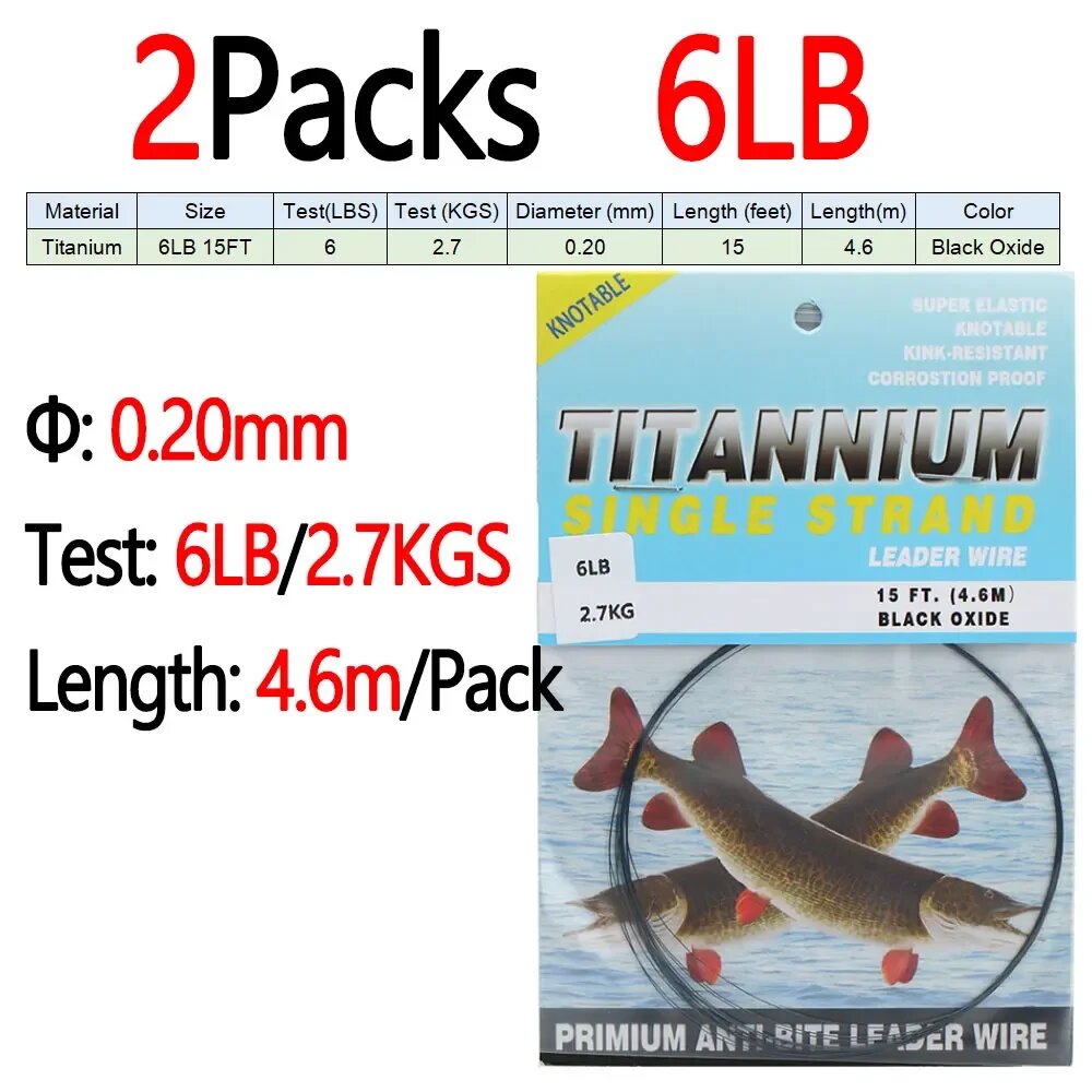 Леска для поводка из никеля и титана, 4,6 м