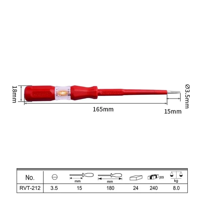 Тестер напряжения RVT-212, 165 мм, 3.5 мм
