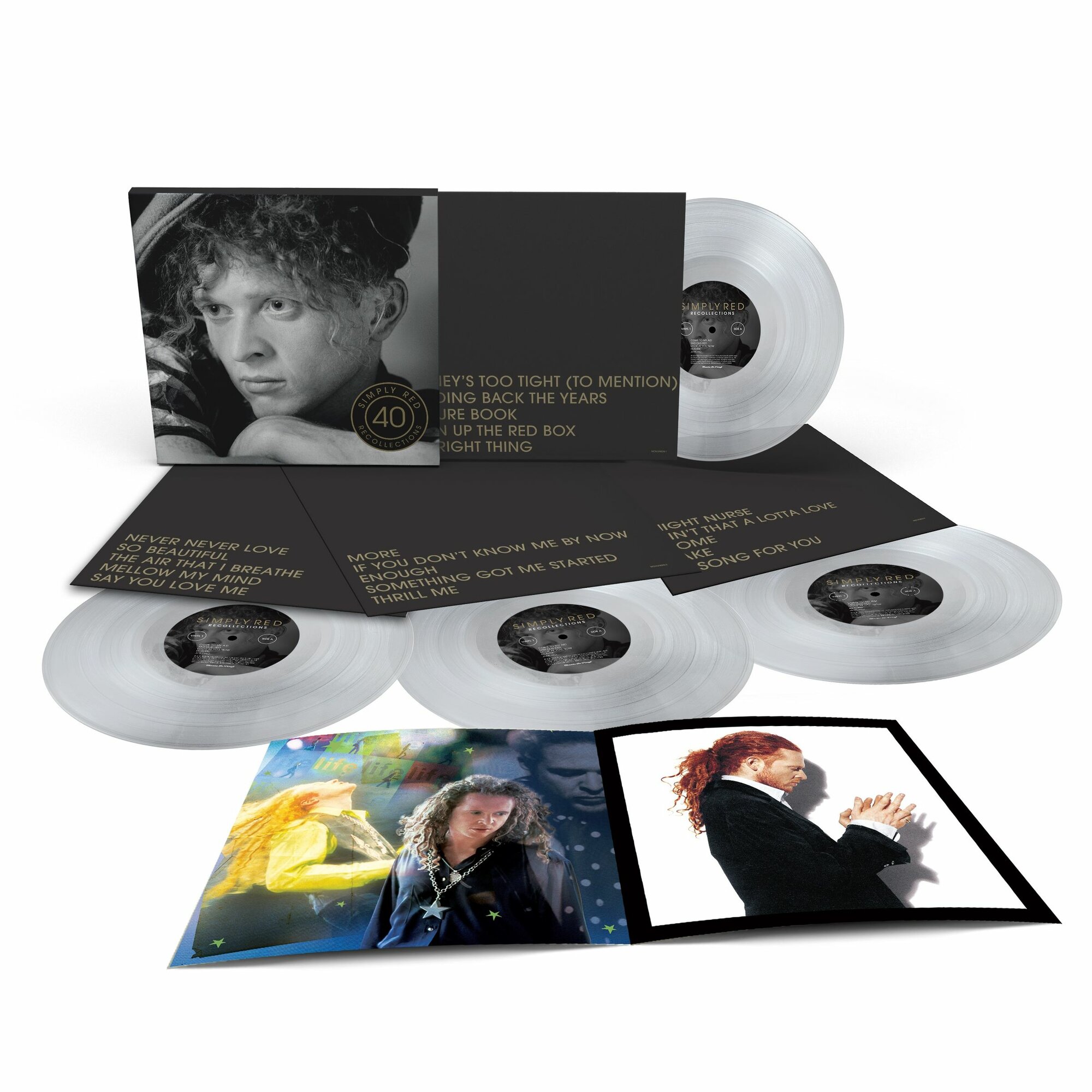 Виниловая пластинка Simply Red - Recollections (180g) (Limited Deluxe Edition) (Crystal Clear Vinyl) (4 LP) (1 CD)