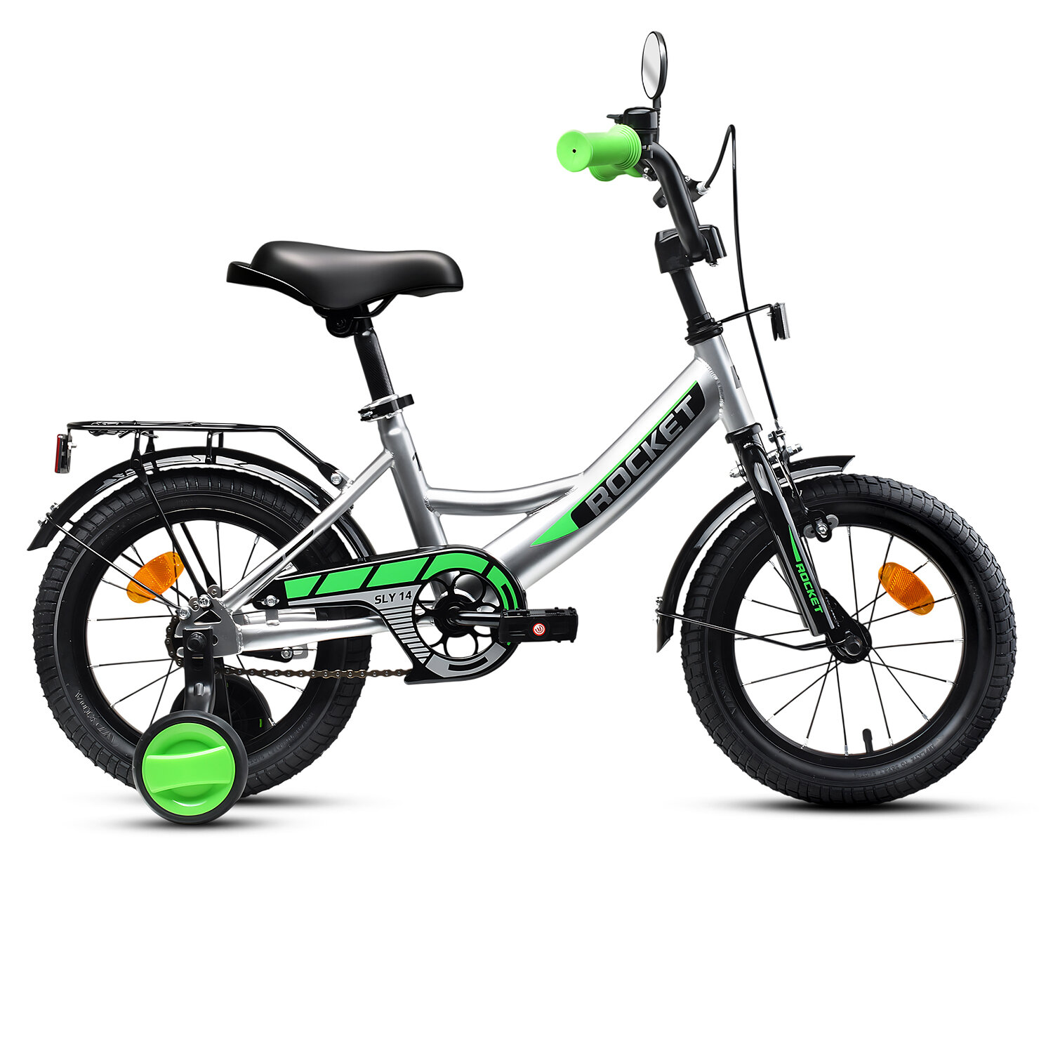 Велосипед детский двухколесный 14" Rocket Sly, для роста от 105 до 120 см. цвет серый