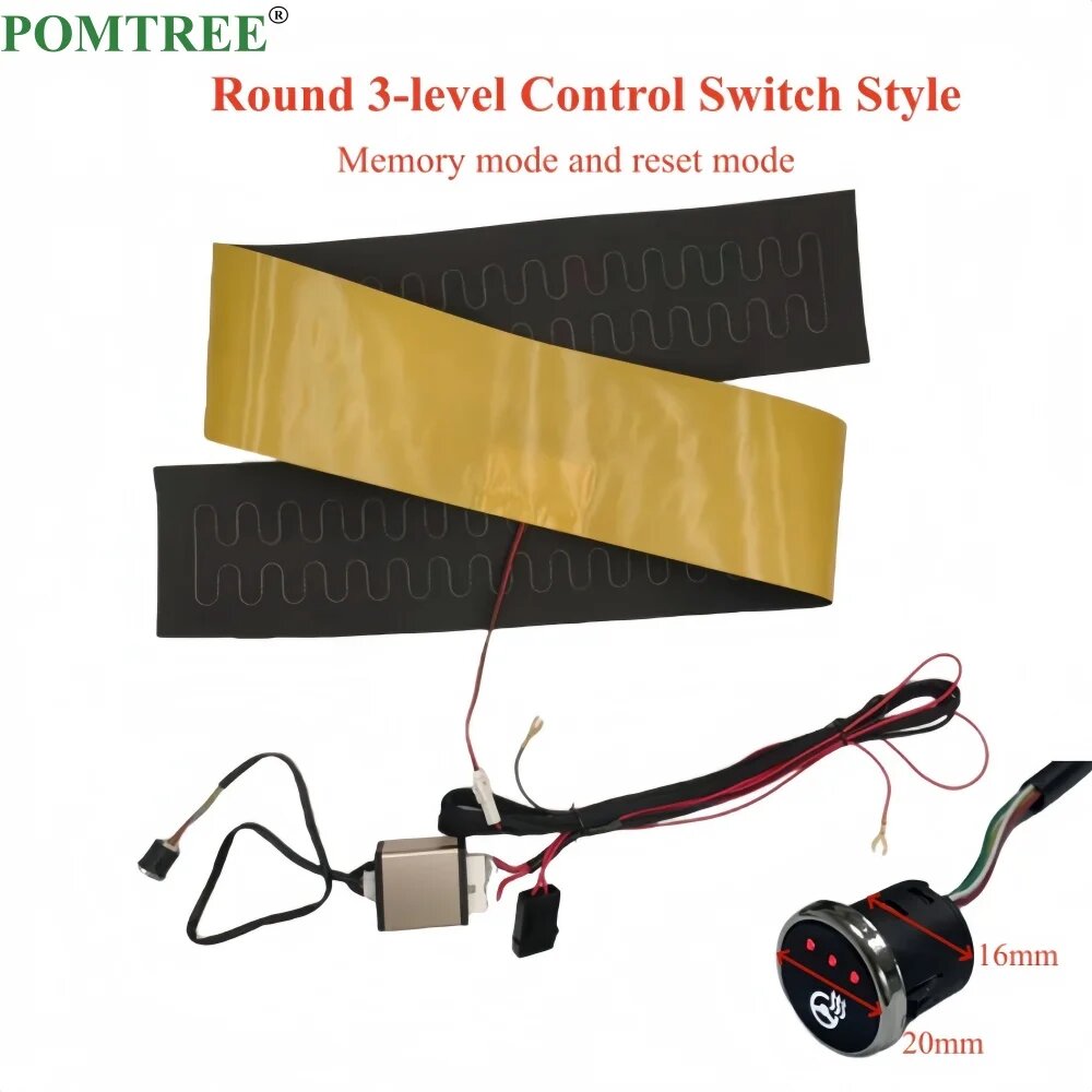 Универсальный Комплект Подогрева Руля Автомобиля 50 Вт 12 В С Высокотемпературным Сплавным Проводом И Многоступенчатым Перекл.