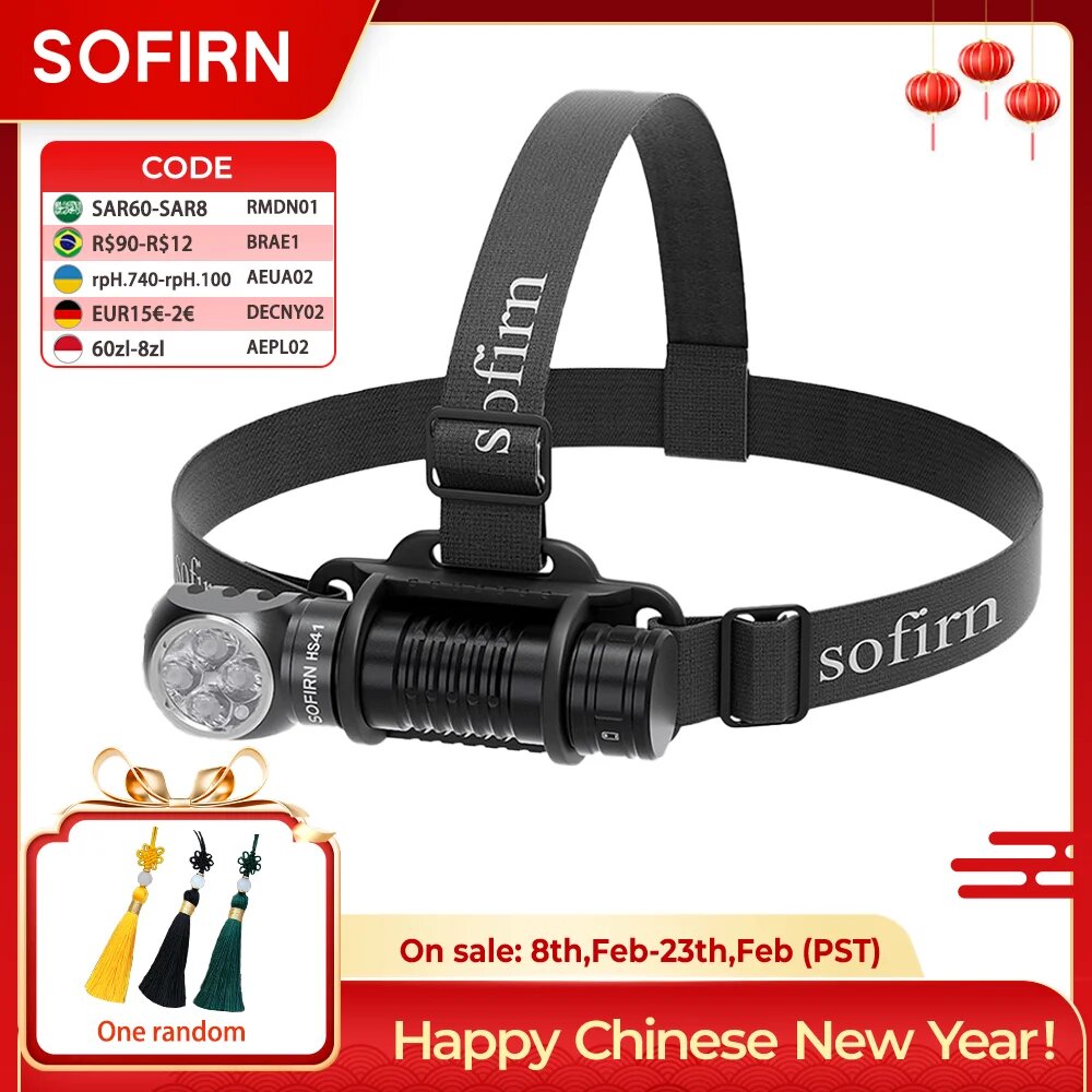 Налобный фонарь Sofirn HS41 6500k для взрослых 5000-5300K