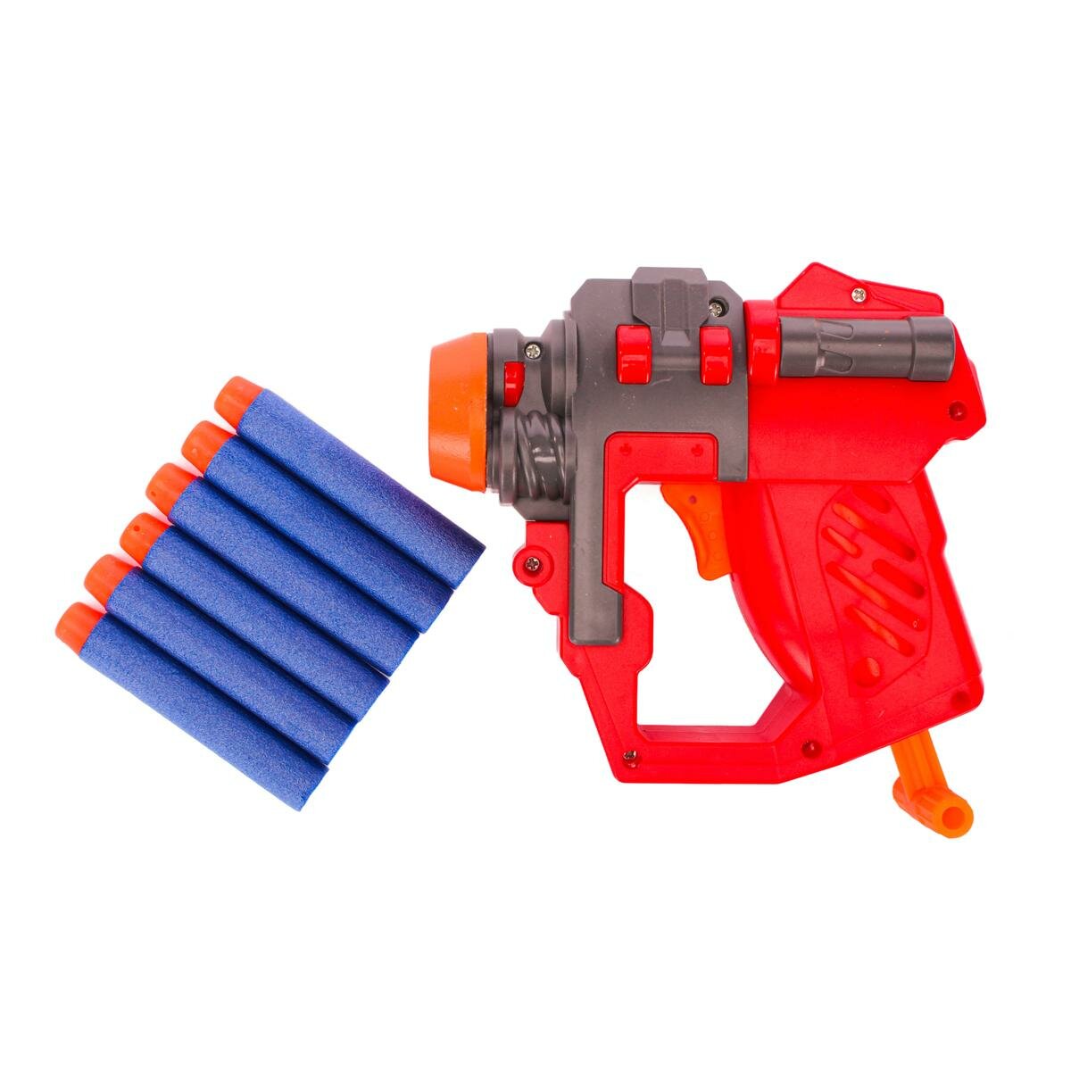 Игрушечный пистолет с мягкими патронами, красный, для активной игры, 6 шт