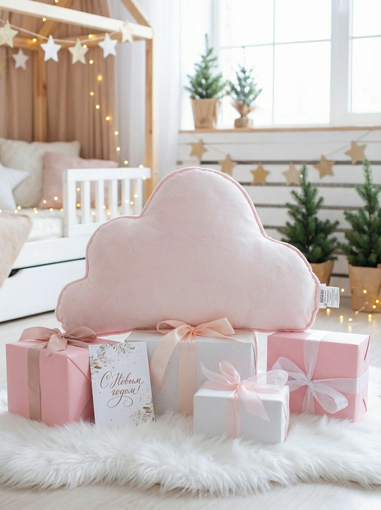 COROCOCO Подушка декоративная Облако Нежно розовое 60х37