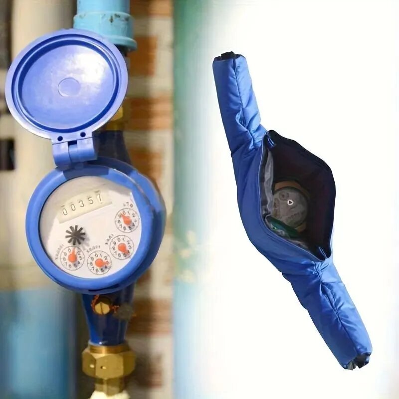 Двусторонний защитный чехол для уличного водосчетчика и труб, зимний съемный утеплитель, не пропускает влагу и холод, крепление на липучках, от обледенения и мороза