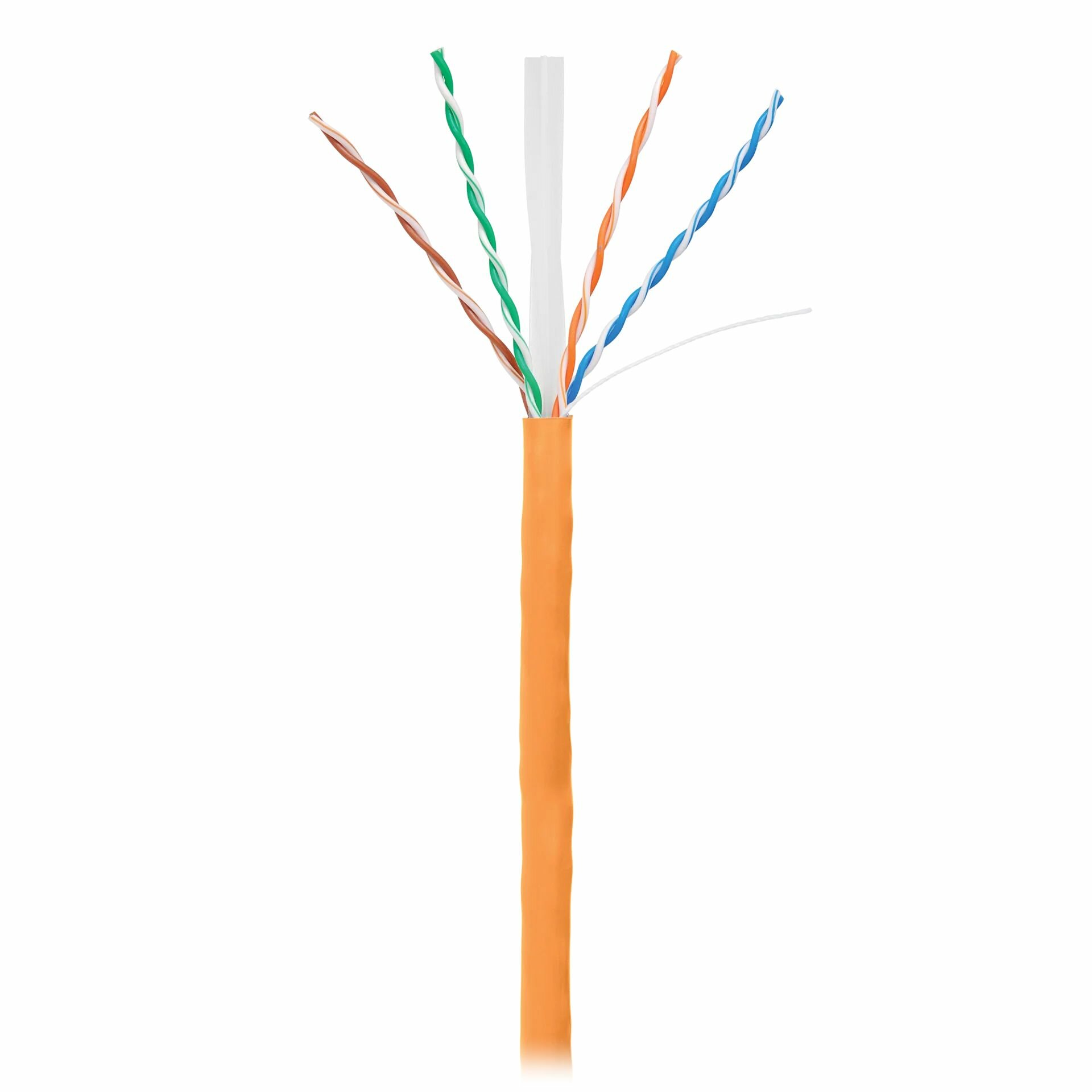 Кабель NETLAN U/UTP 4 пары, Кат.6 (Класс E), 250МГц, одножильный, BC (чистая медь), внутренний, LSZH нг(B)-HF, оранжевый, 305м