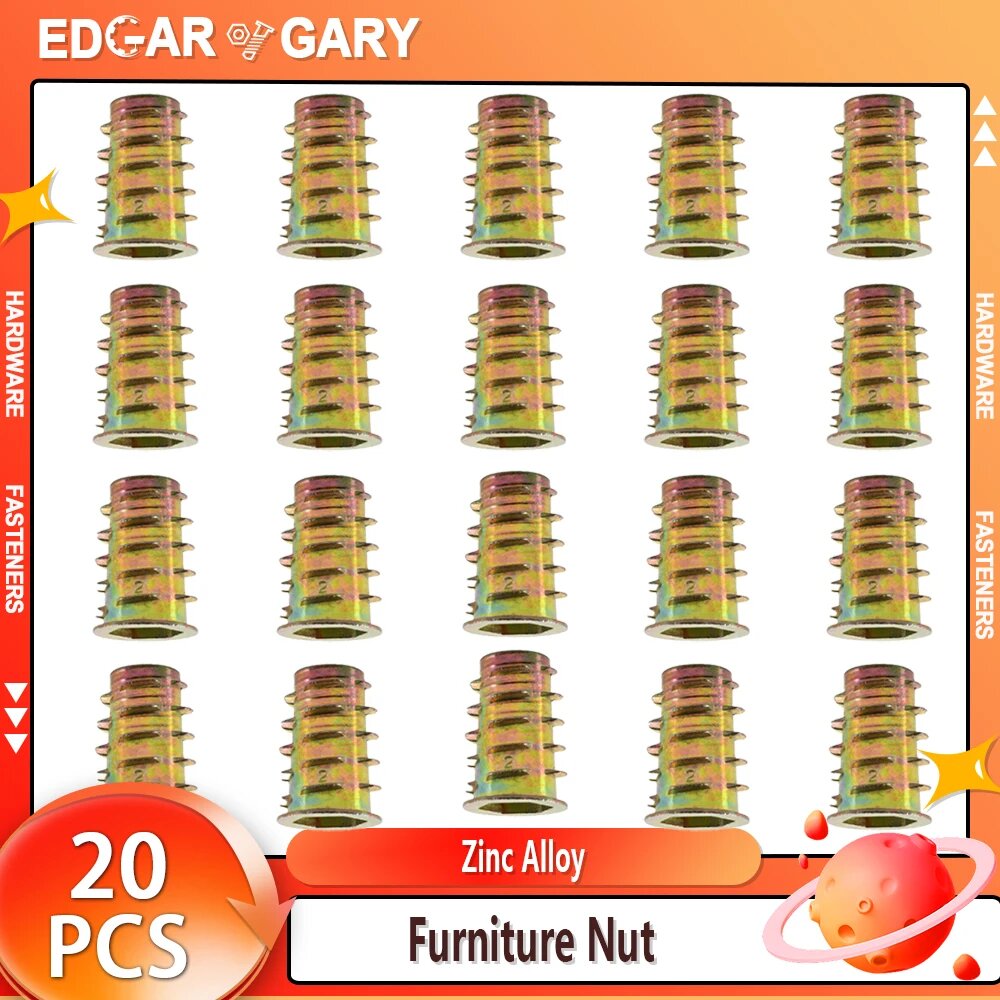 Гайки EDGAR GARY М4-М10 из углеродистой стали M4x10mm, Zinc Alloy (20Pcs)