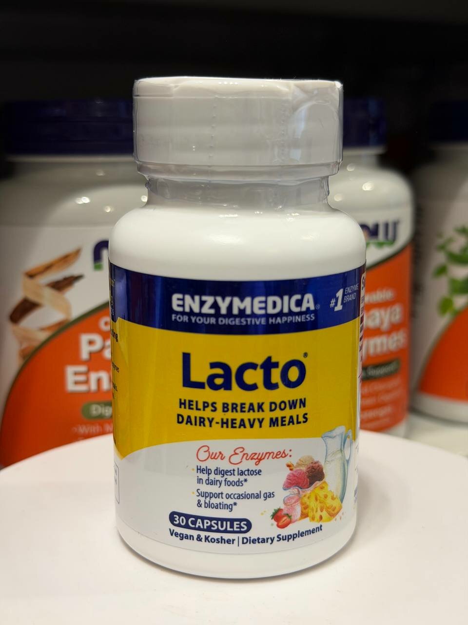 Enzymedica Lacto ферментная смесь для переваривания молочных продуктов, поддержка пищеварения и ЖКТ 30 капсул