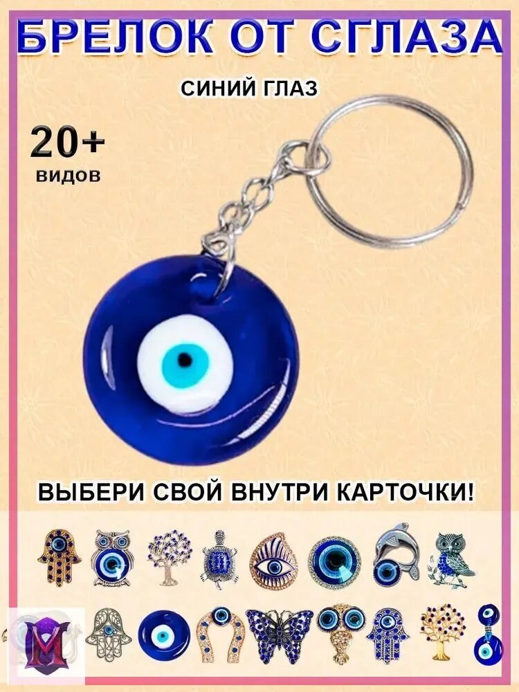 Подвеска брелок на ключи/ оберег от сглаза/ защитный амулет (талисман)/ Синий глаз