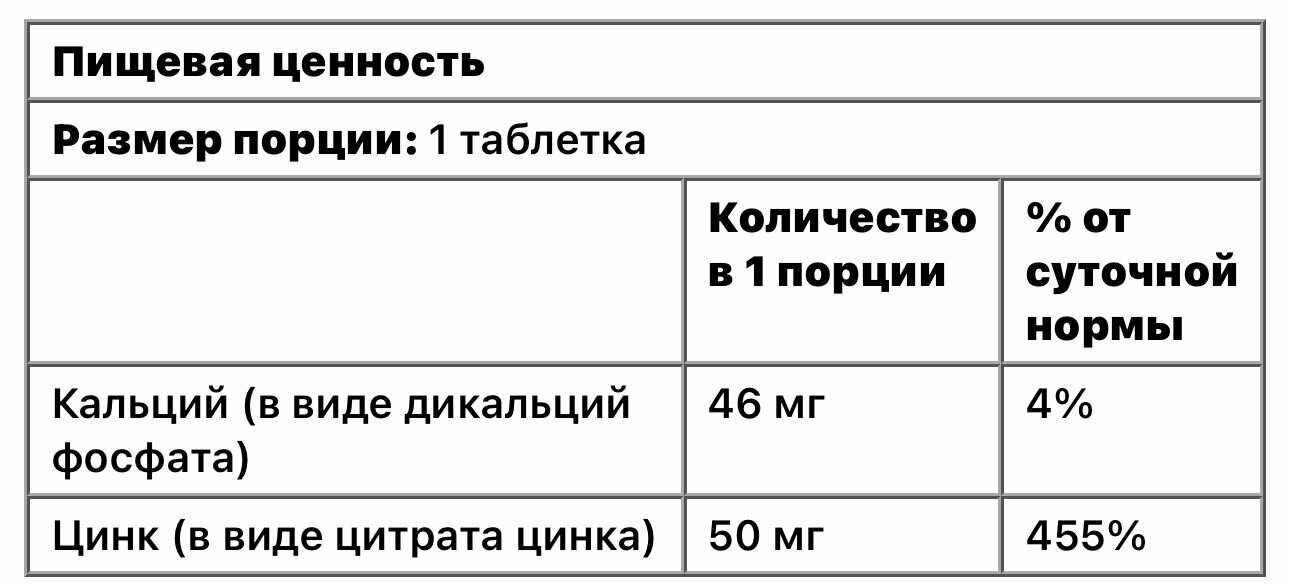 Цитрат цинка 50 мг — фото 1