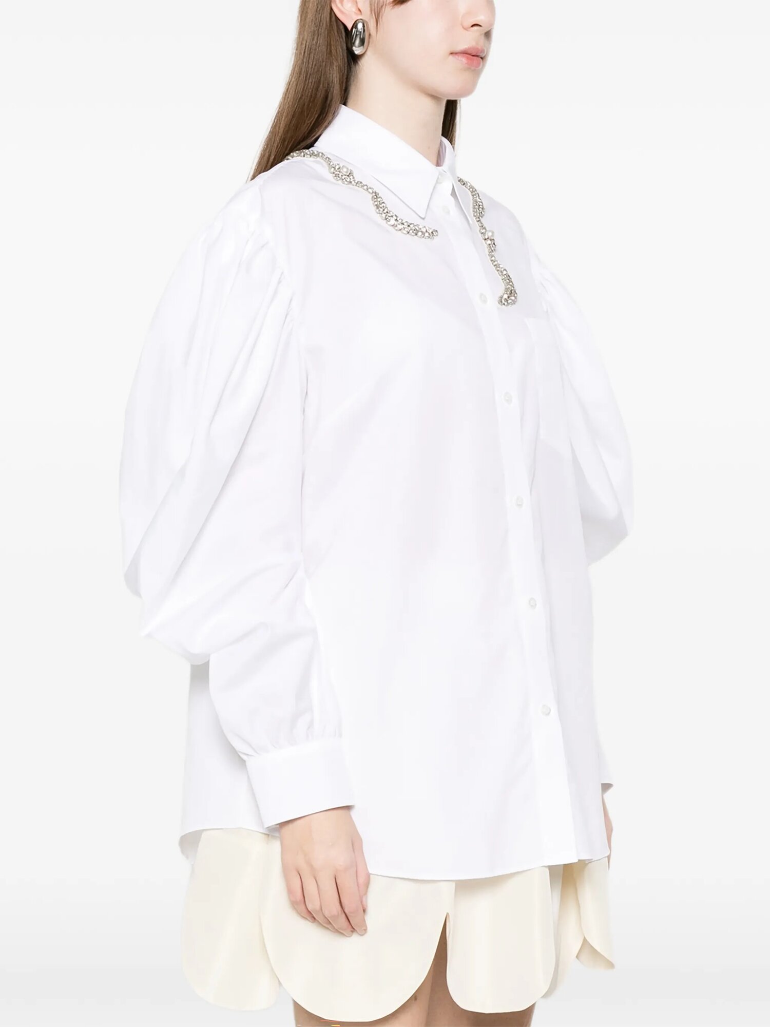 Рубашка Simone Rocha Draped sleeve shirt, размер 12, белый — фото 1