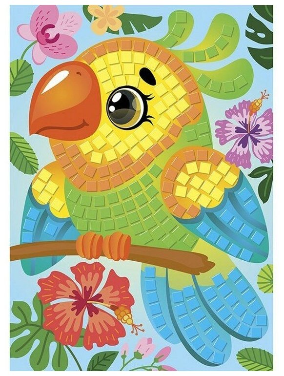 Набор для творчества Аппликация Попугай 200 элементов 04205 3+