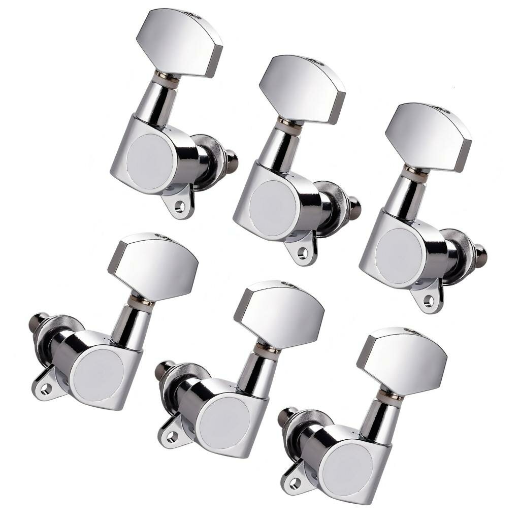 6 шт. колки для гитары, 3L 3R Серебро