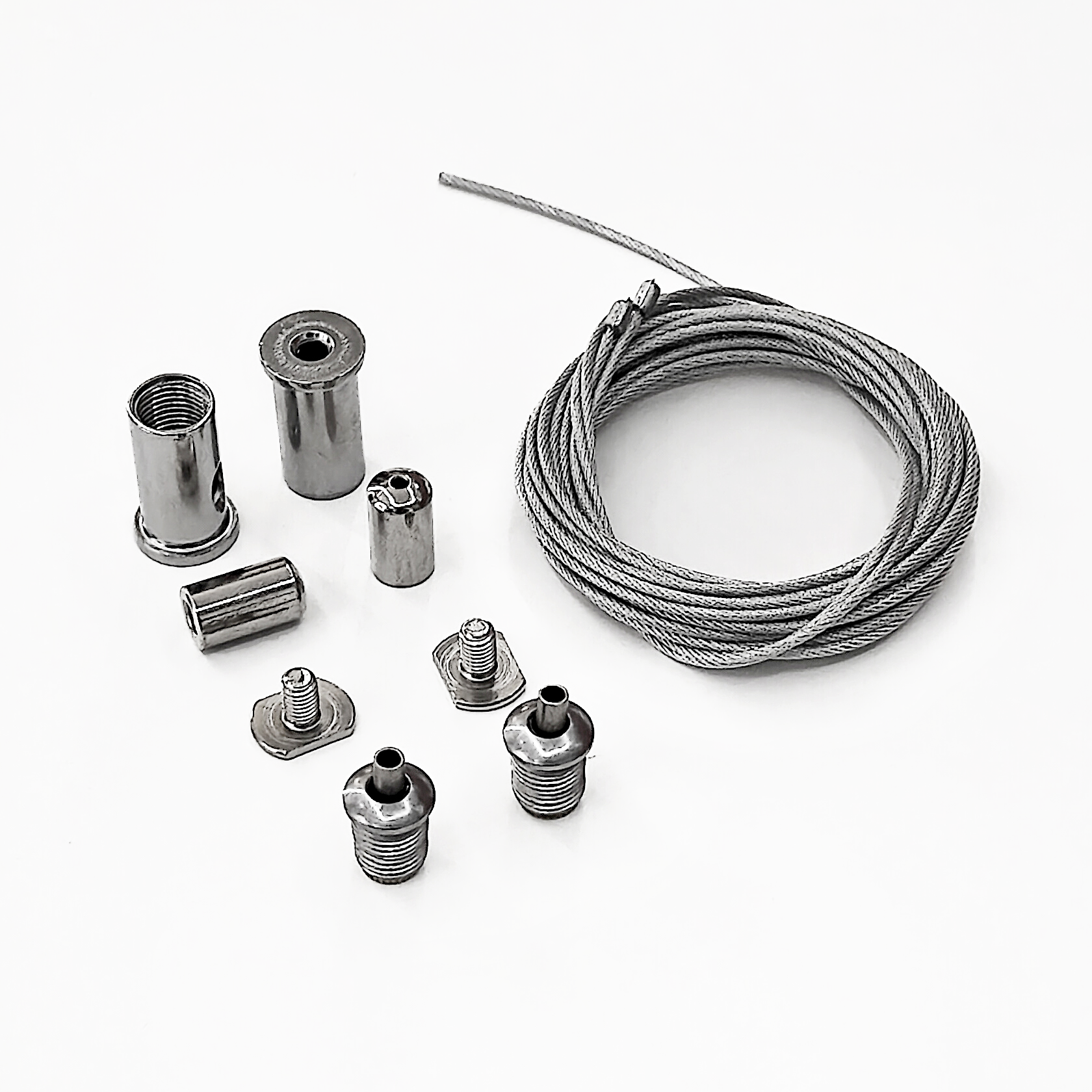 Универсальный комплект креплений с двумя тросами длиной по 3 метра, для подвесного монтажа, цвет алюминий, Donel