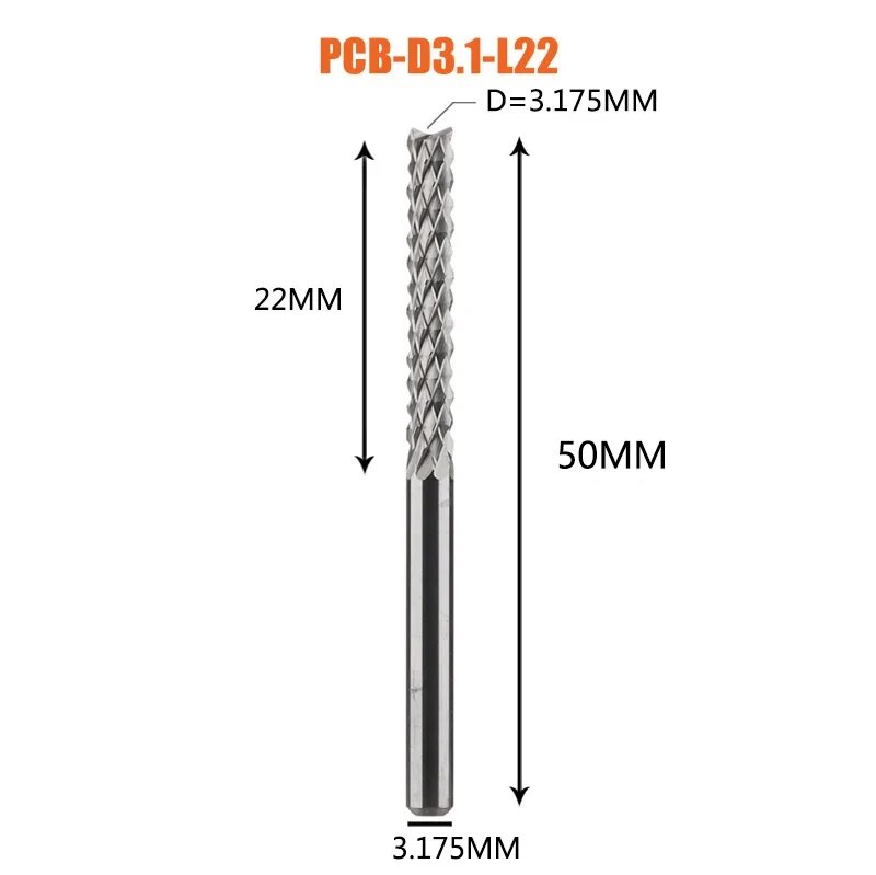 DREANIQUE твердосплавные фрезы для кукурузы 3.1 мм, 4 мм, 6 мм, 8 мм 1pc-D3.1-22-D3.175