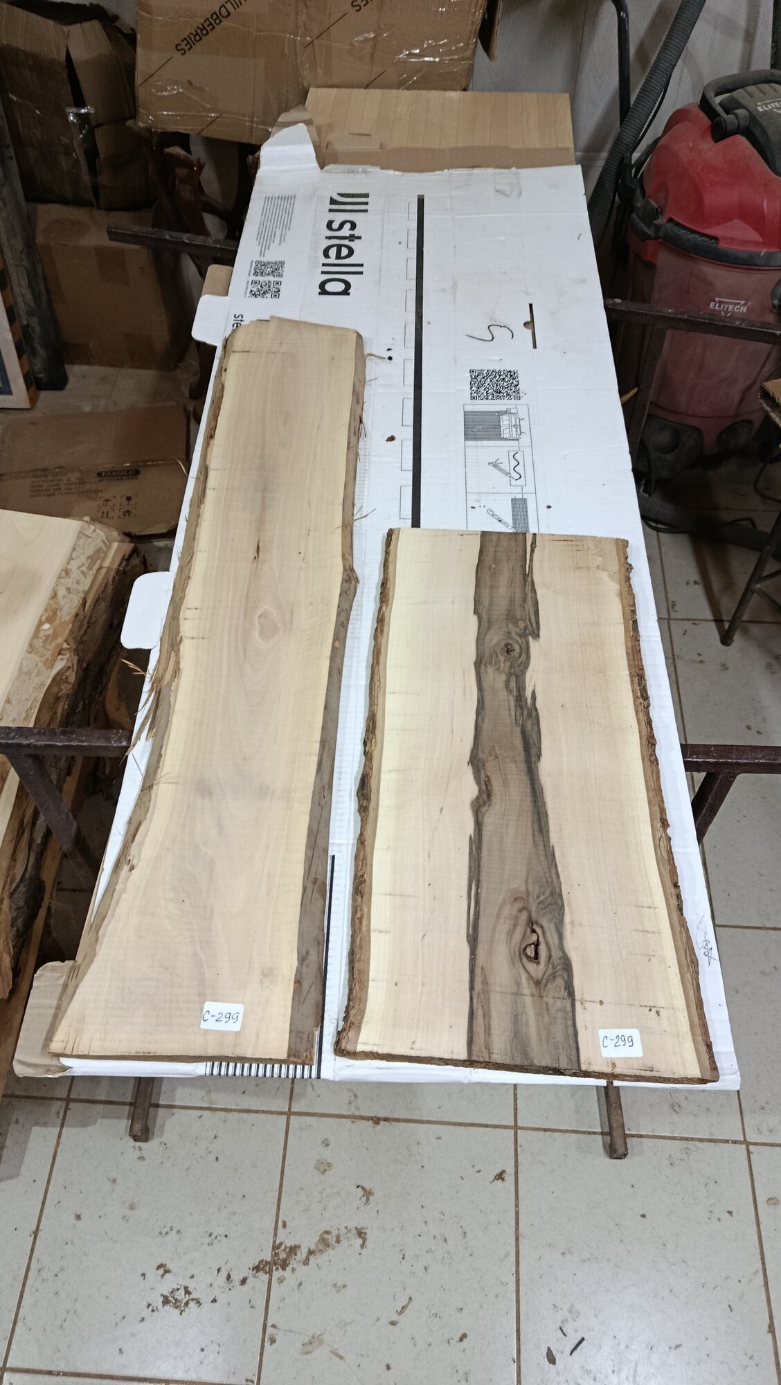 Слэб из ореха 55х25х2см,90х18х2,3см(С299), комплект из 2-х штук высушенный спил дерева, калиброванный