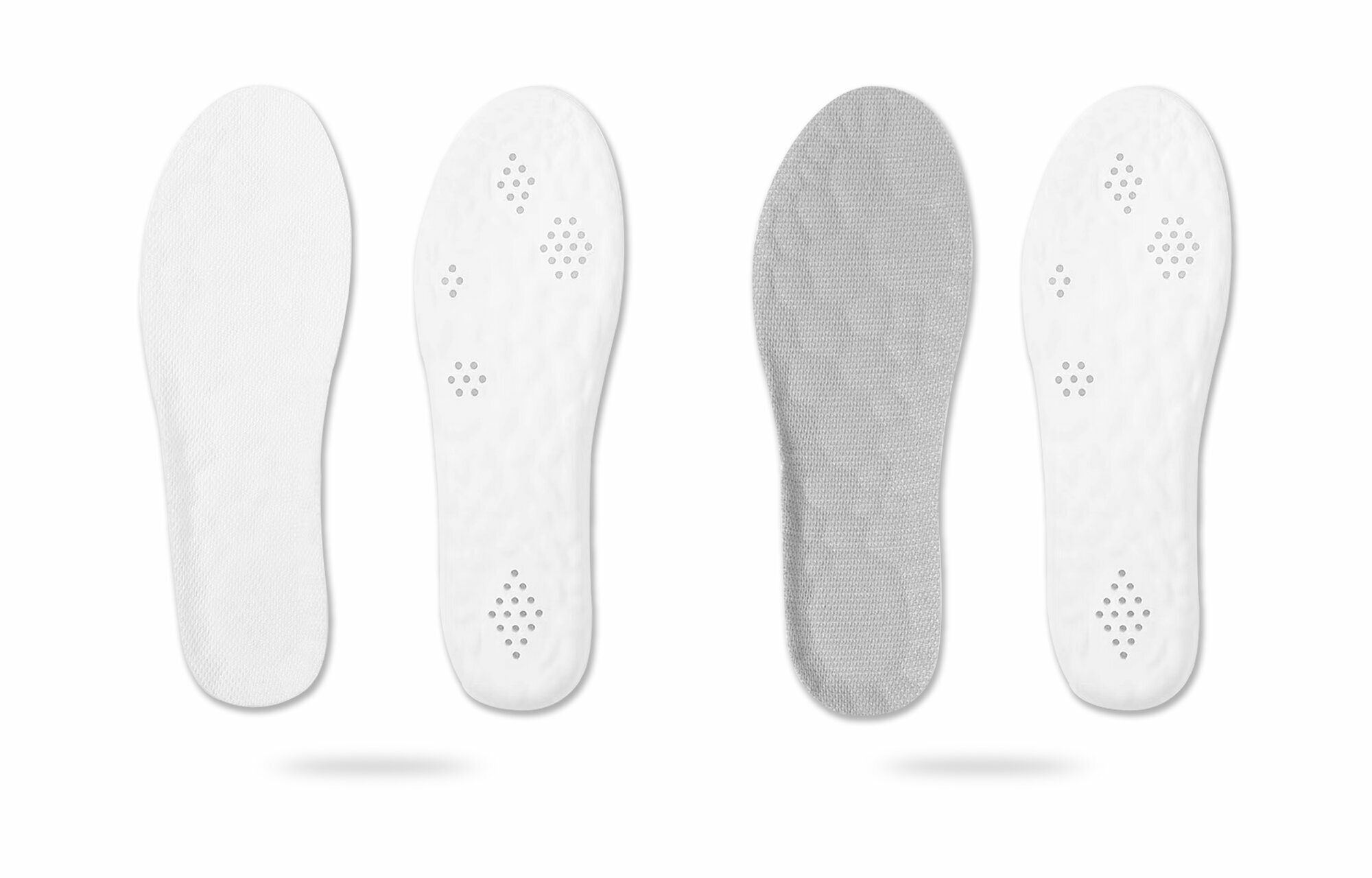 Стельки унисекс IOTS 5667907, White Base with White Outer+White with Gray Surface, 35-36 EU